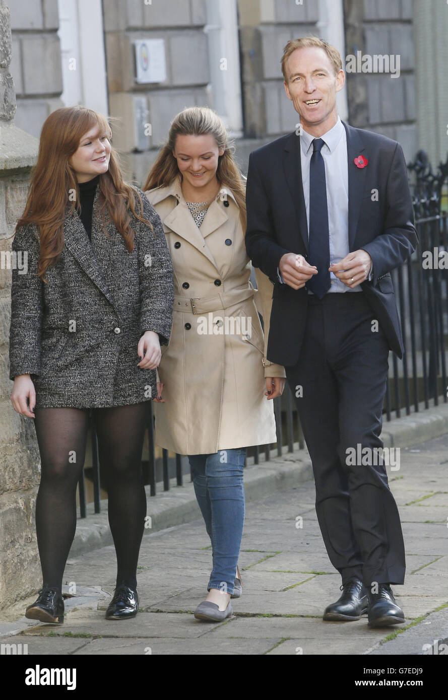 Jim Murphy MP with party activists arrives before formally launching ...