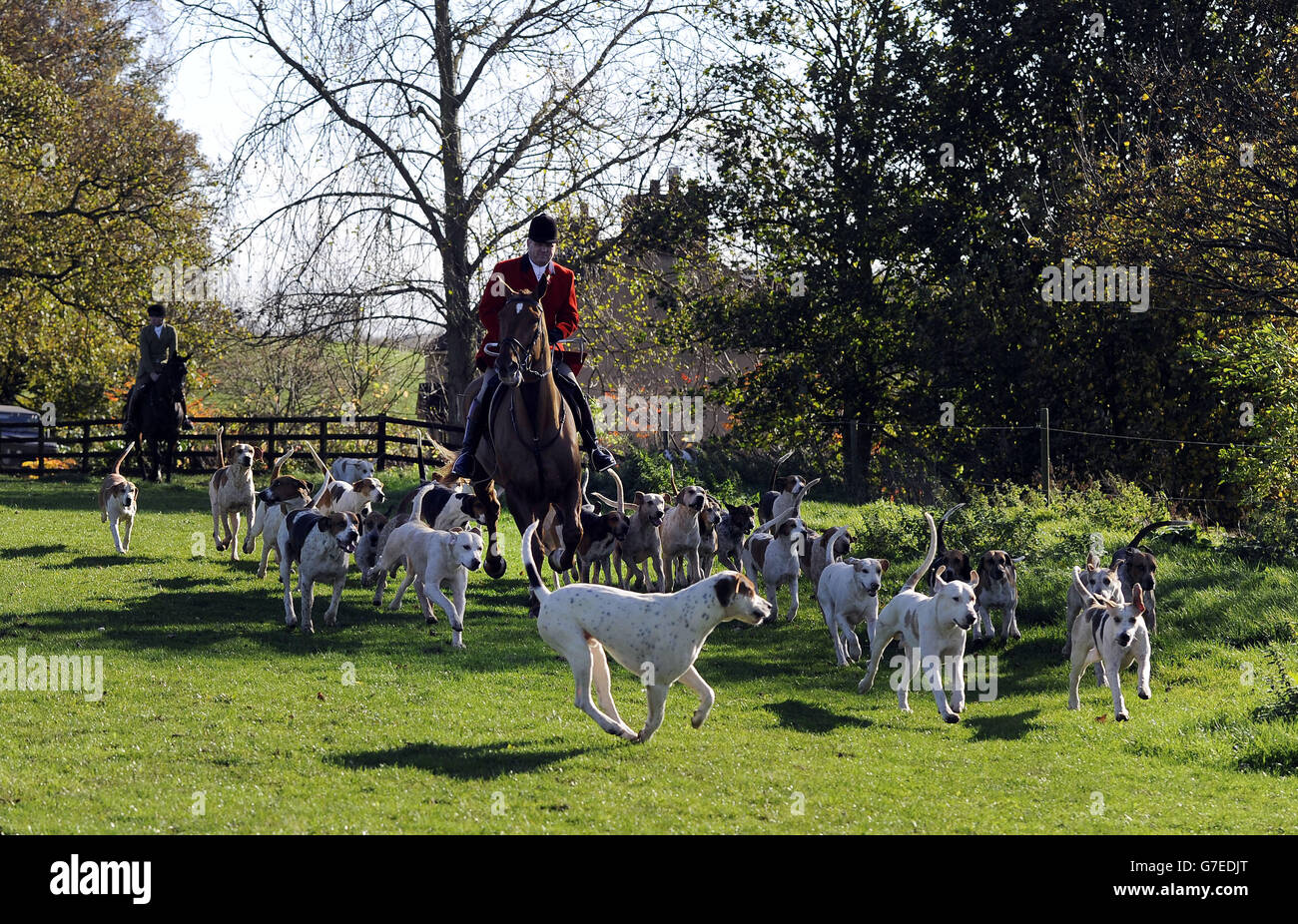 The first day of the new fox hunting season as members of the Bramham ...