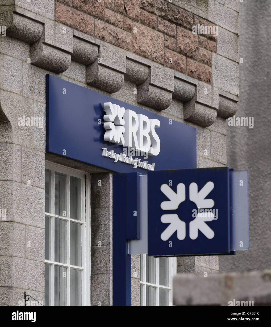 The RBS sign for a branch of The Royal Bank of Scotland in Fort William ...