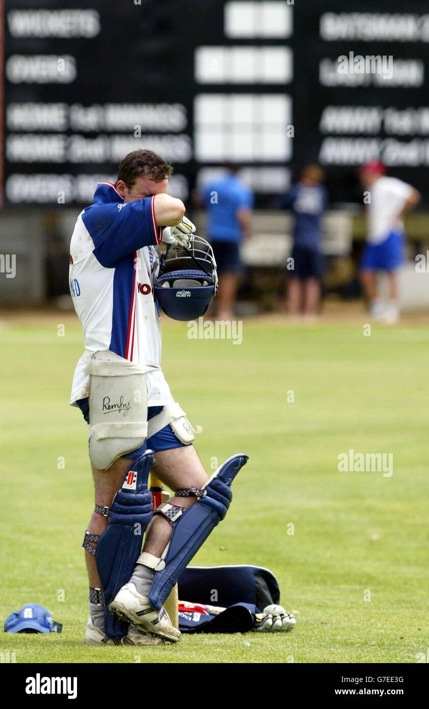 England cricketer Andrew Strauss takes a break during a morning ...