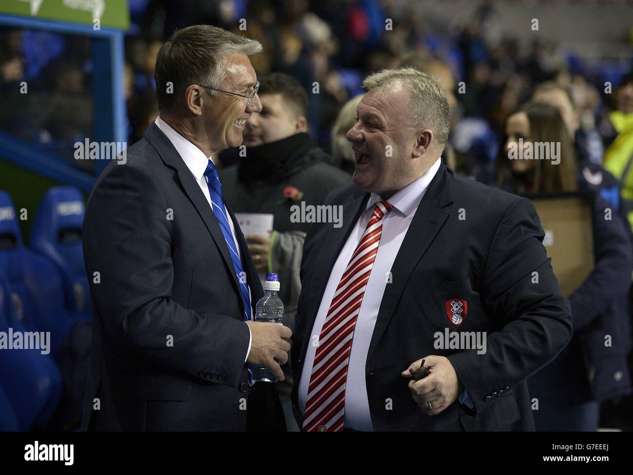 Reading manager Nigel Adkins (left) and Rotherham United manager Steve ...