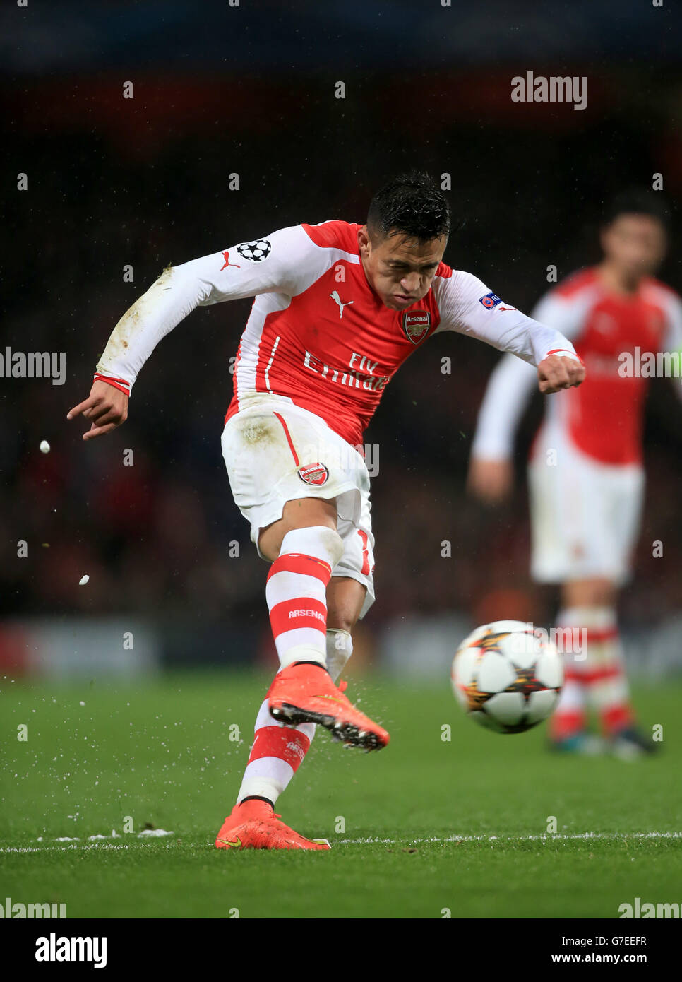 Arsenal's Alexis Sanchez scores his side's second goal of the game ...