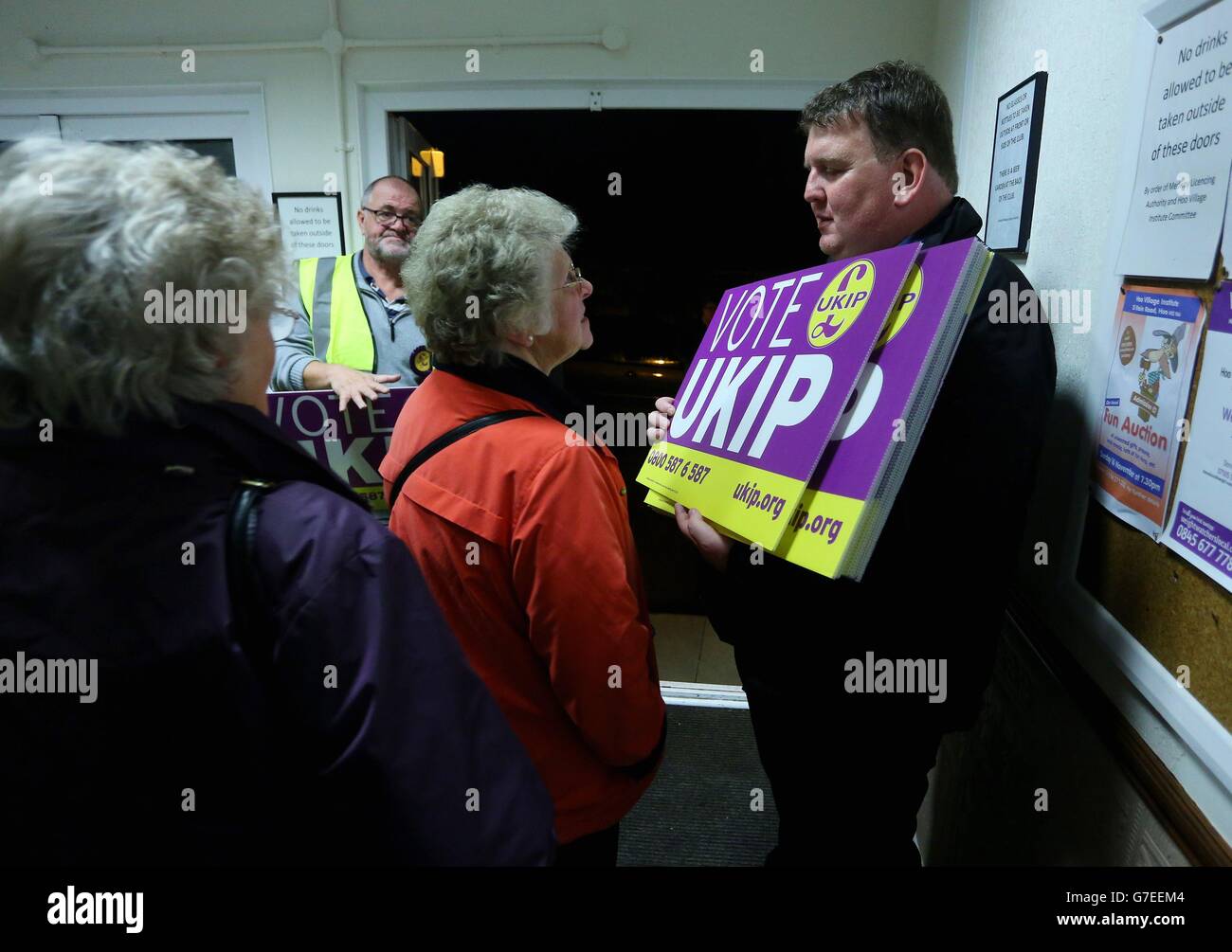 Audience members leave the Hoo Village Institute in Hoo near Rochester ...