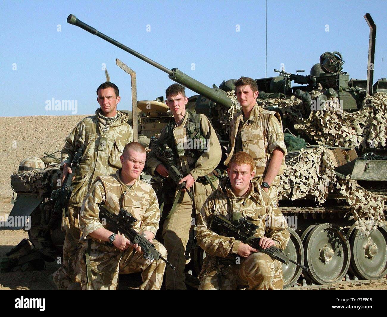 (Left to right:) Lance Corporal Mike Woodman, Trooper James Belton ...