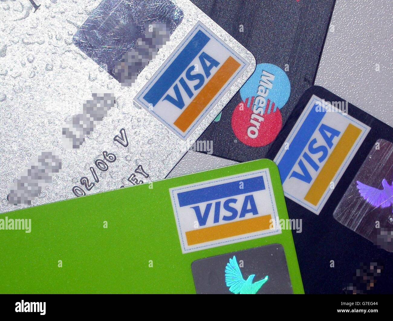 Visa Credit Cards. A general view of Visa credit cards Stock Photo - Alamy