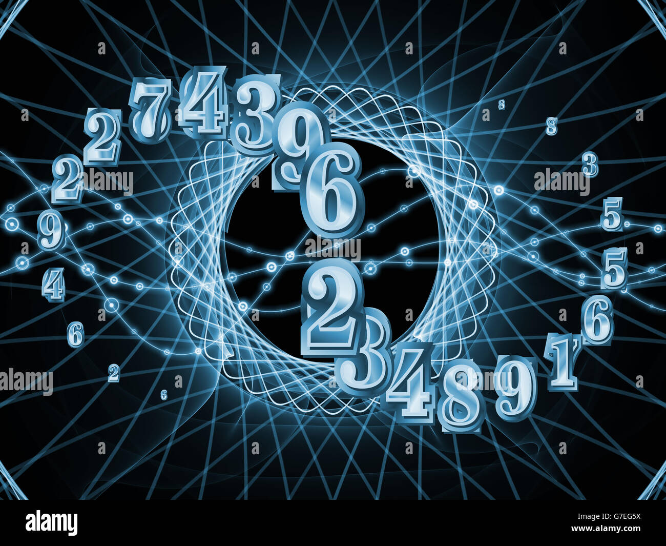 Digital Swirl series. Artistic abstraction composed of digits and ...