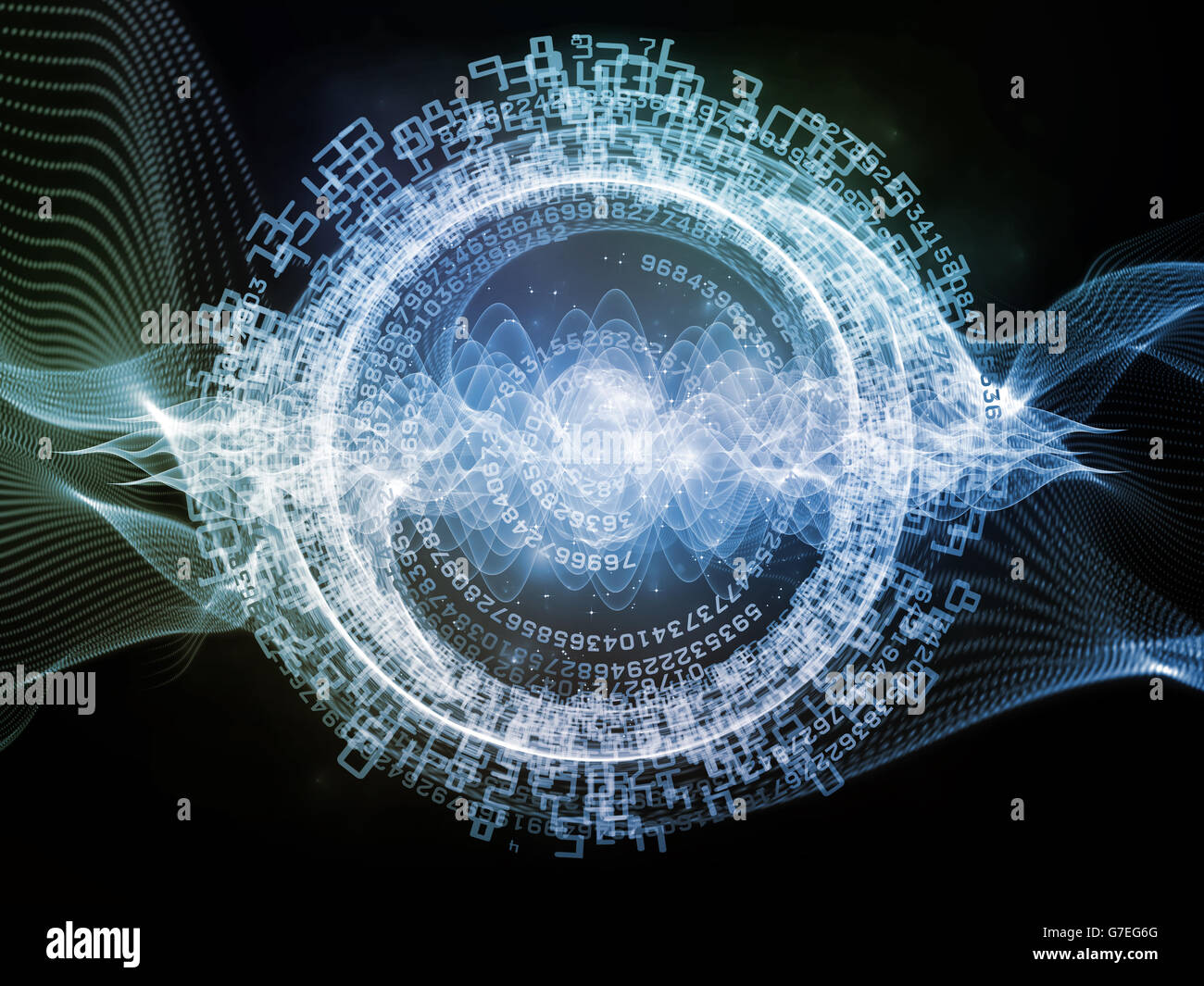 Digital Vortex series. Composition of circular wave pattern and numbers ...