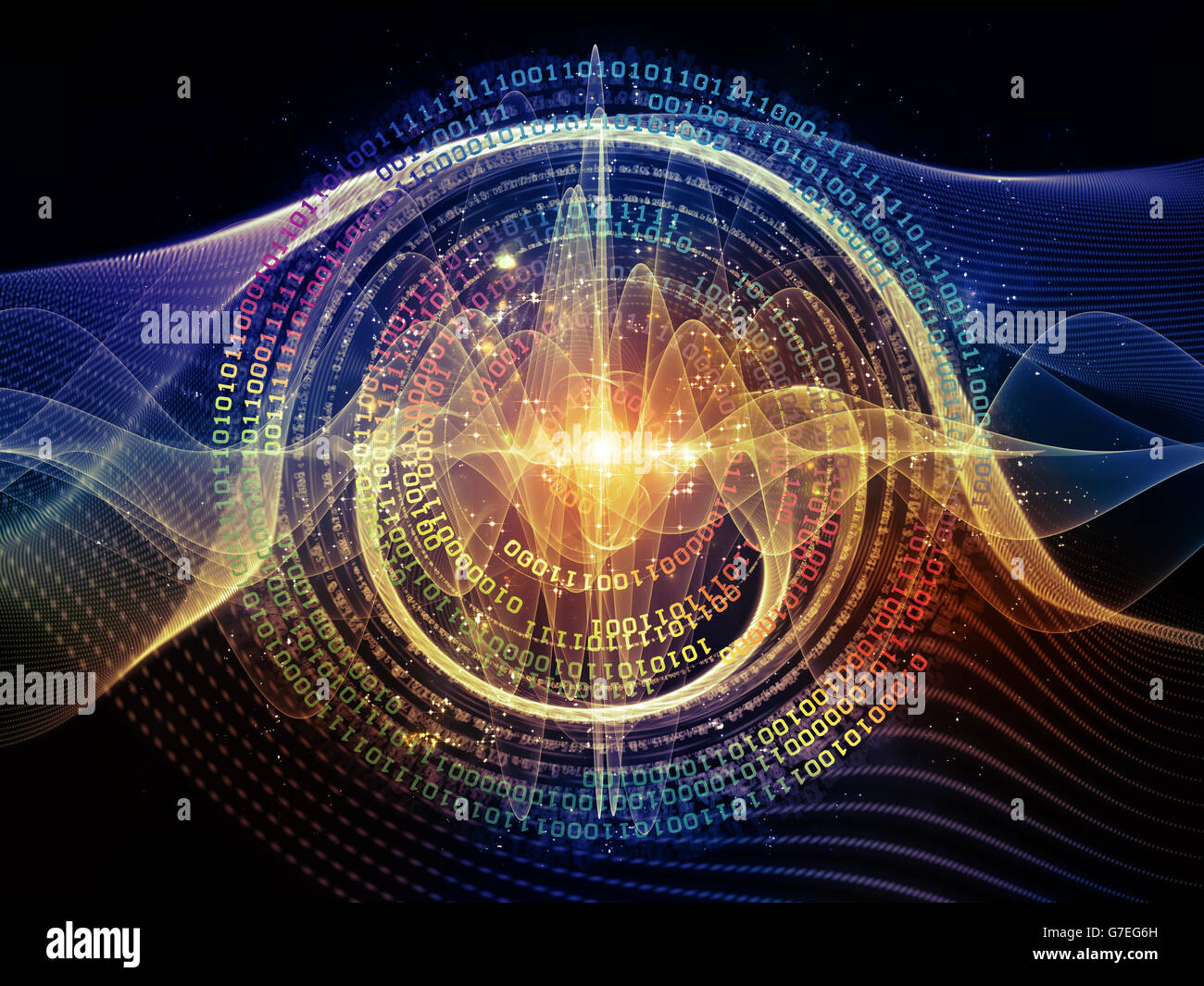 Digital Vortex series. Design composed of circular wave pattern and ...