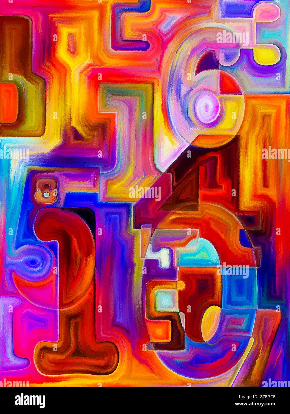 Decimal Paint series. Design composed of painted decimal digits as a ...