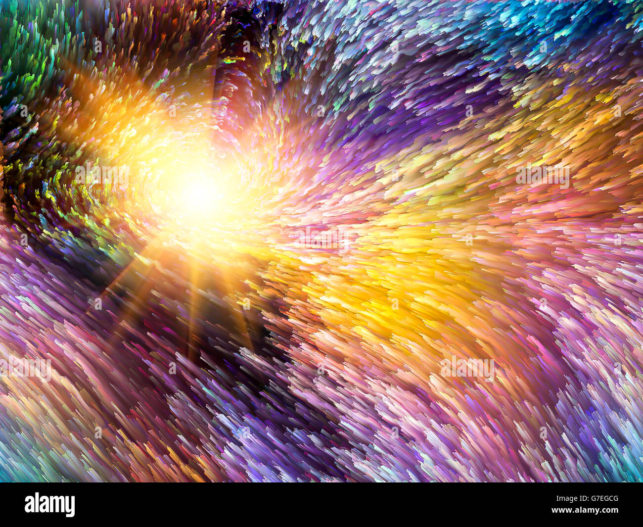 Color Explosion series. Arrangement of colorful streaks on the subject ...