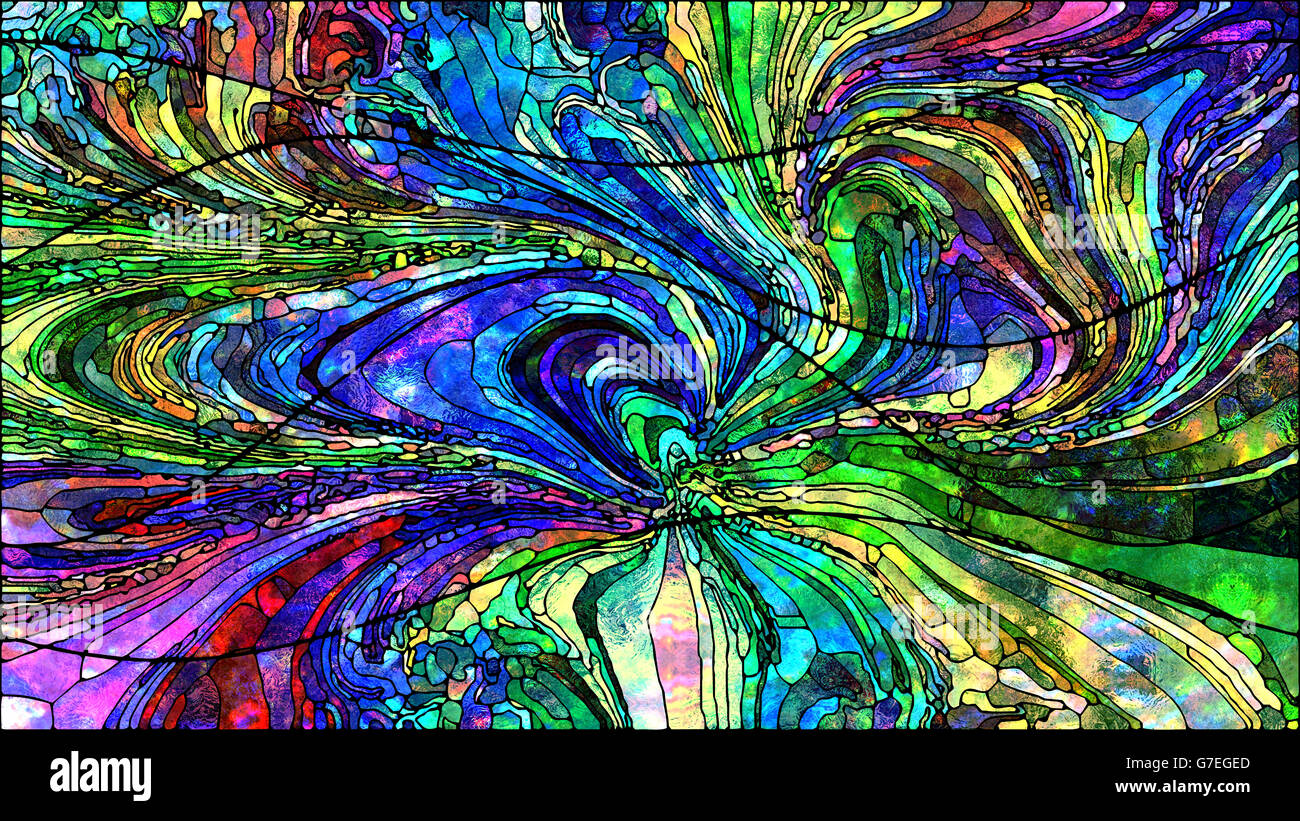 Stained Glass series. Artistic abstraction composed of colorful stained ...