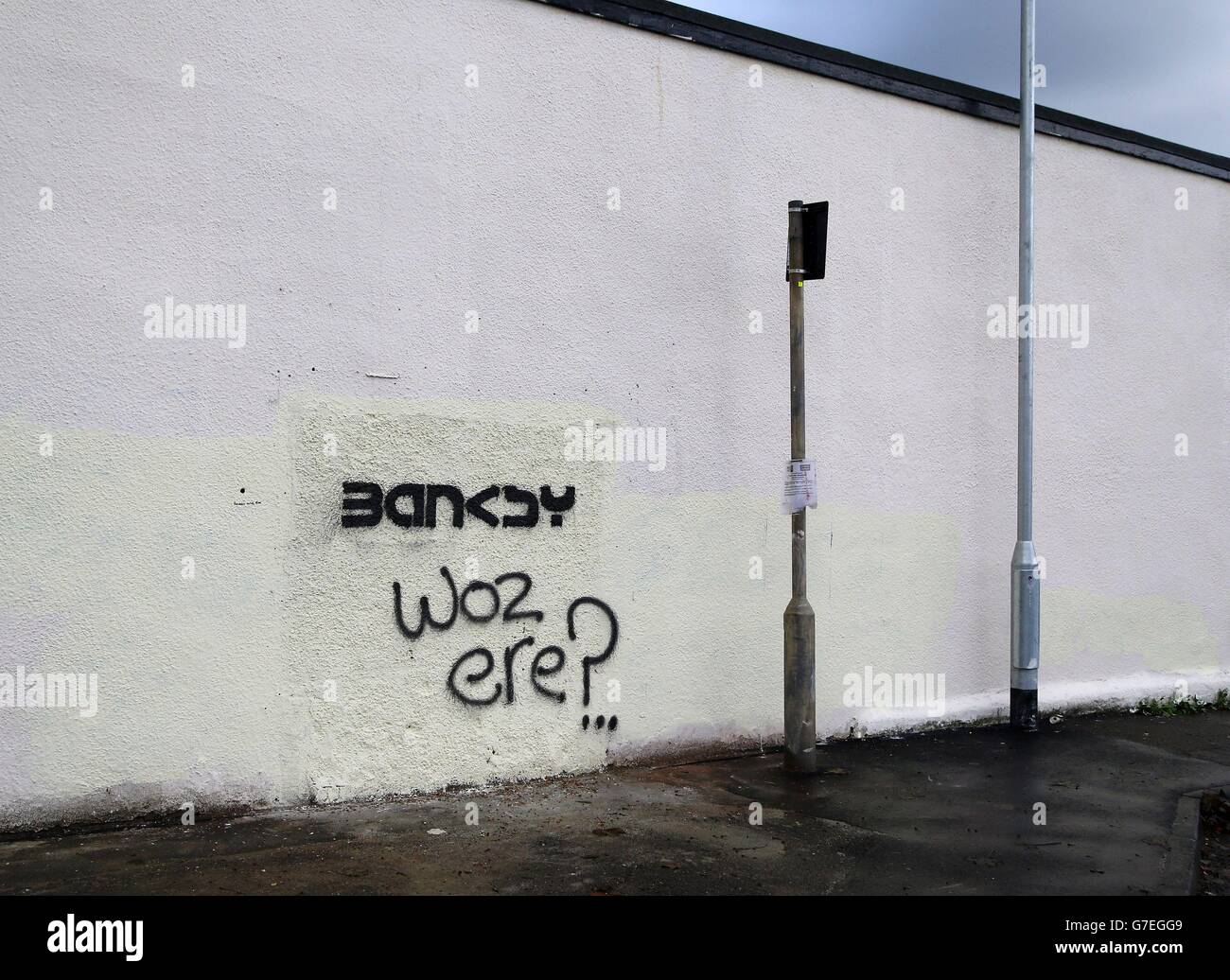 Fresh graffiti on the site where the mural entitled Art Buff created by ...