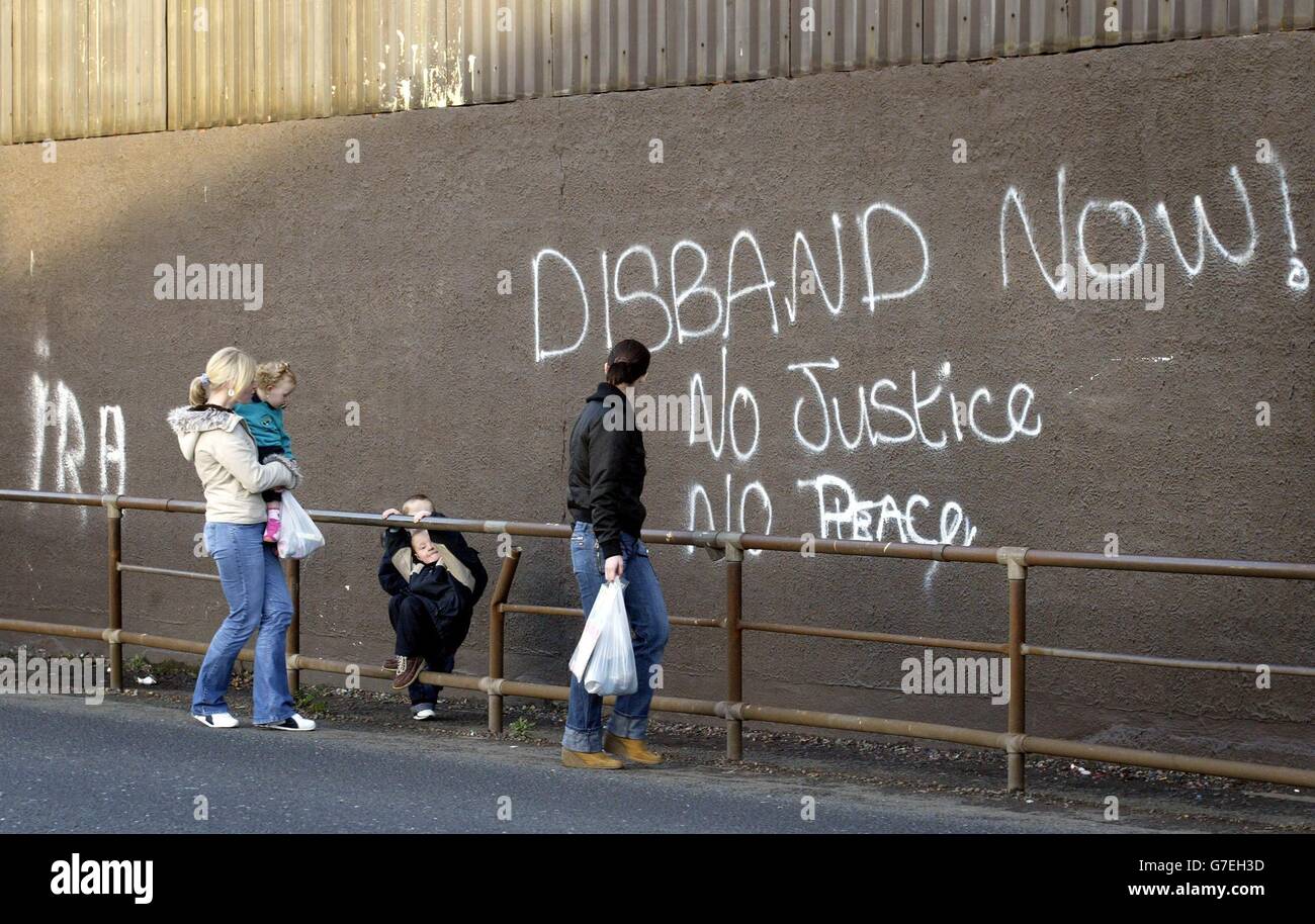 Graffitti Short Strand police station Stock Photo - Alamy