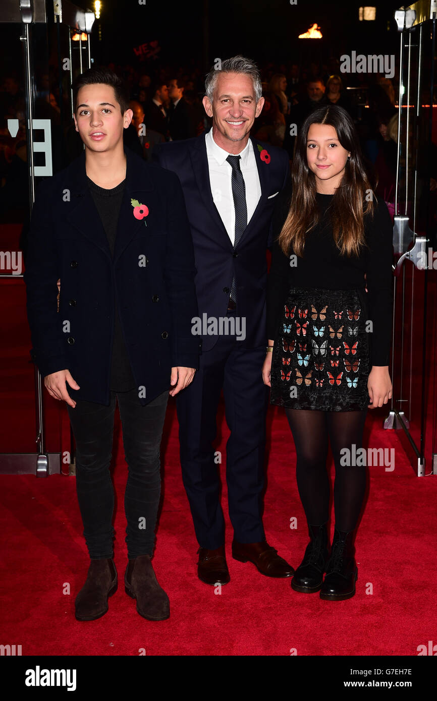 George Lineker, Gary Lineker and guest arriving at the UK film premiere ...