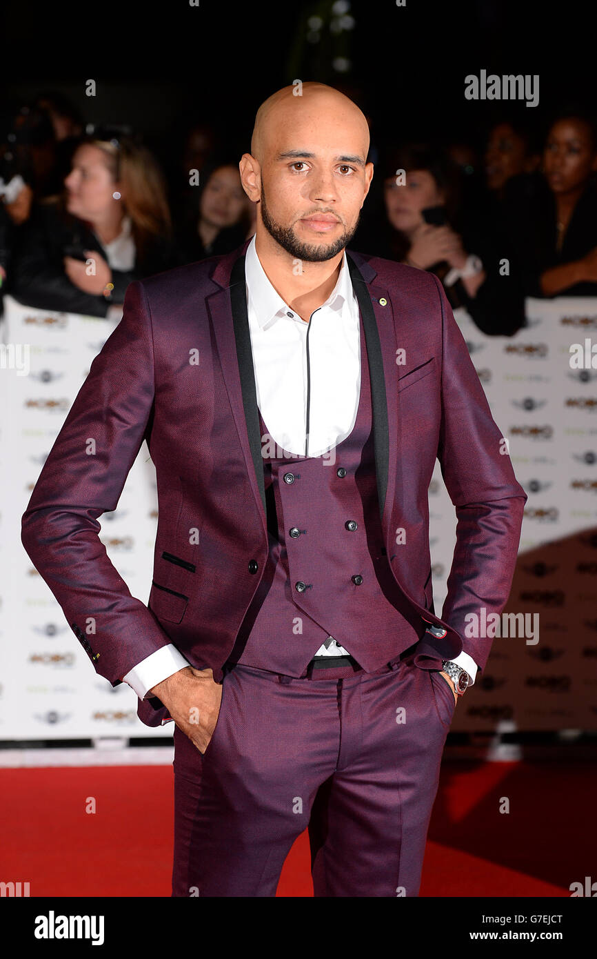 Meridian Dan arriving at the Mobo Awards 2014 held at the SSE Arena ...