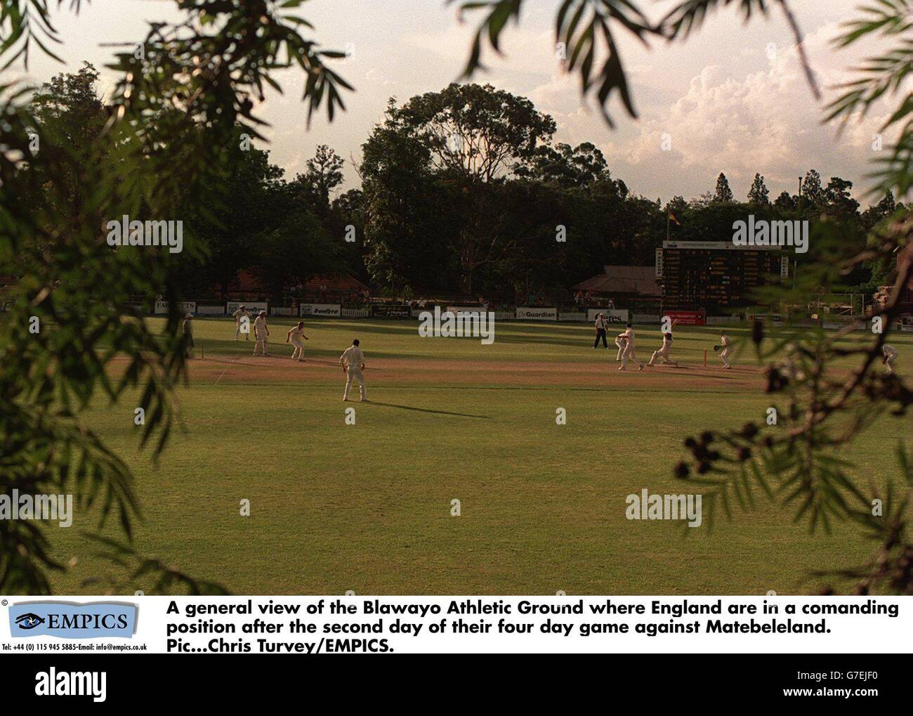 A general view of the Bulawayo Athletic Ground where England are in a ...