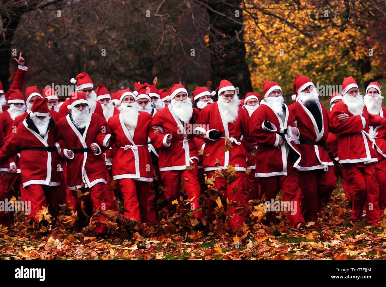 Santas gather in princes street gardens hi-res stock photography and ...