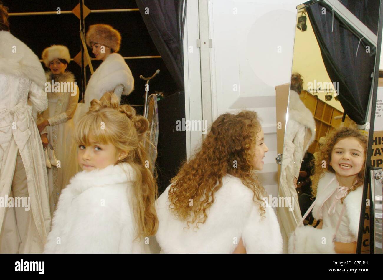 Callie Watts (left) and Sofia Kedadi, both 5, model gowns by Ulrika ...