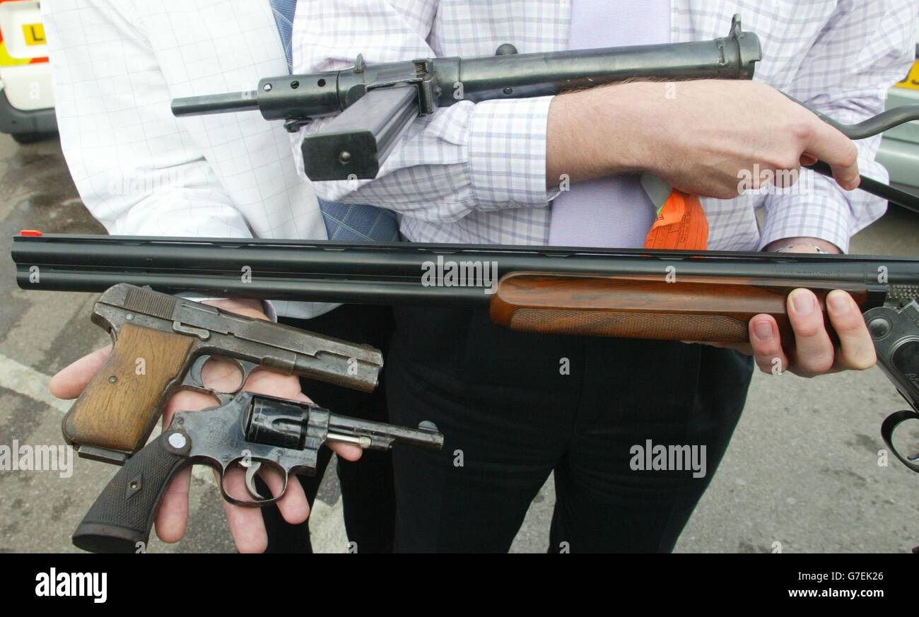 Guns seized in London Stock Photo - Alamy