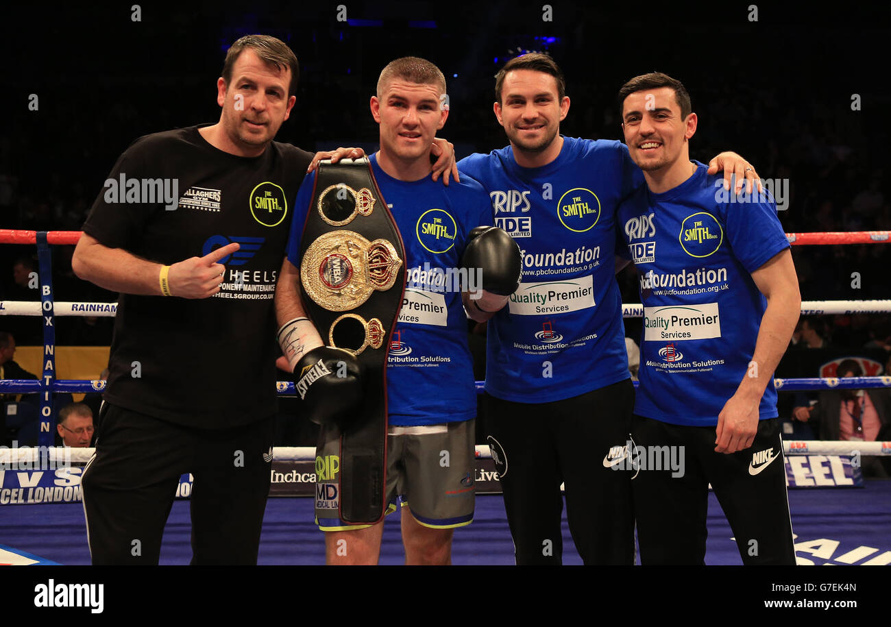 Liam Smith (second left) and team at the Liverpool Echo Arena ...