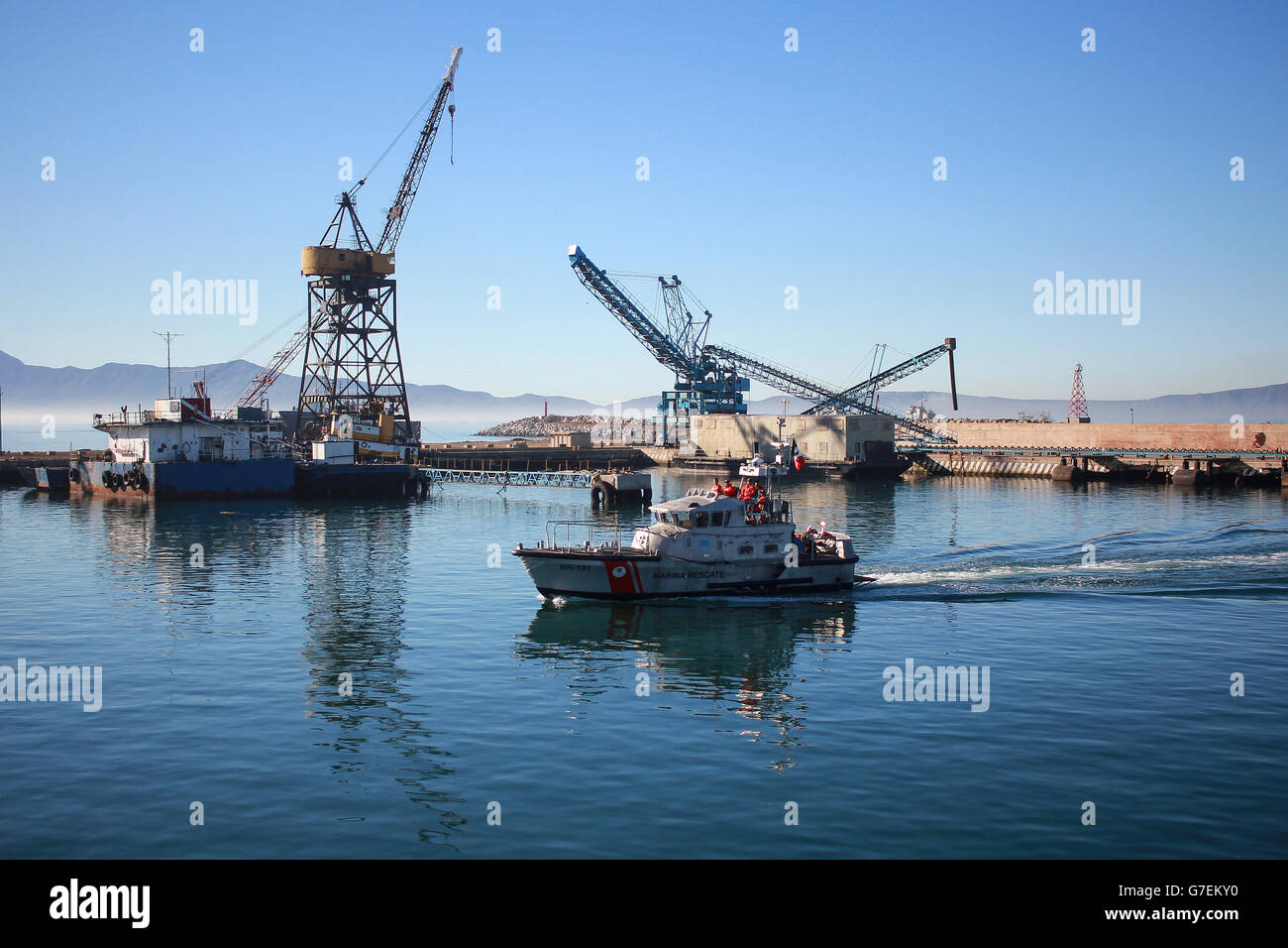 A navy speedboat is seen in the mexican port of Ensenada on November 21 ...