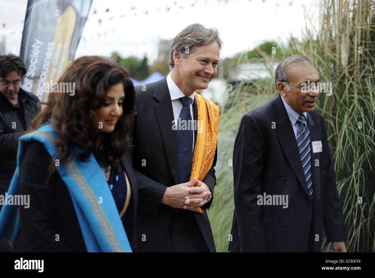 Hendon MP Matthew Offord (centre), as thousands celebrate Diwali, the ...