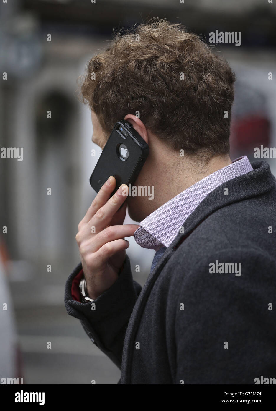 A man on a mobile phone in central london hi-res stock photography and ...