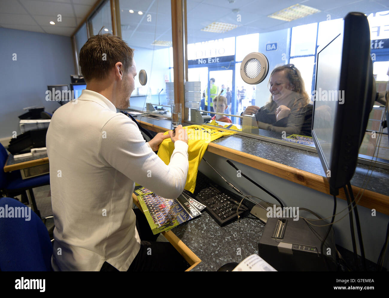 Reading's Chris Gunter in the ticket office at the Madejski Stadium ...