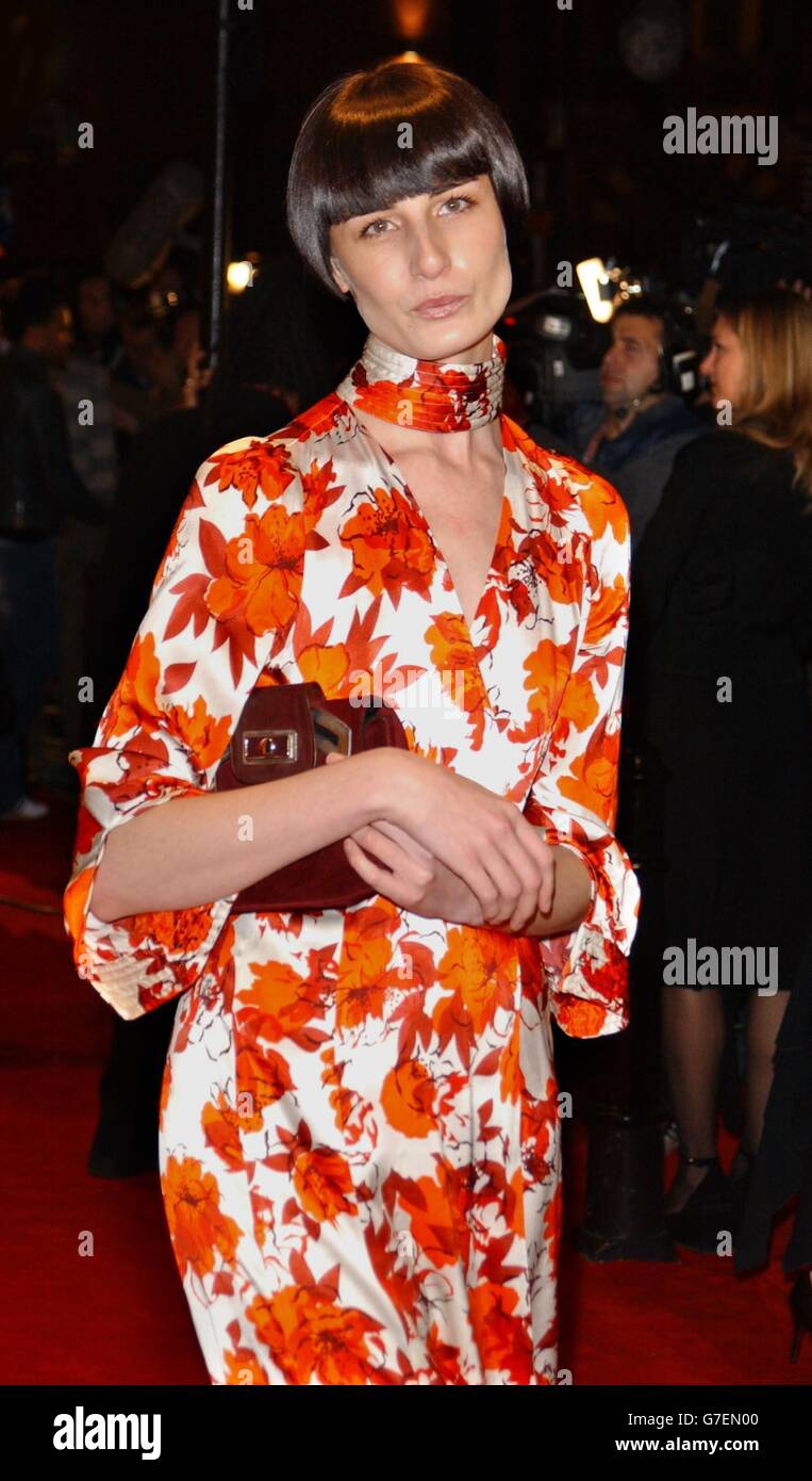 Model Erin O'Connor arrives for the UK Music Hall Of Fame - live final ...