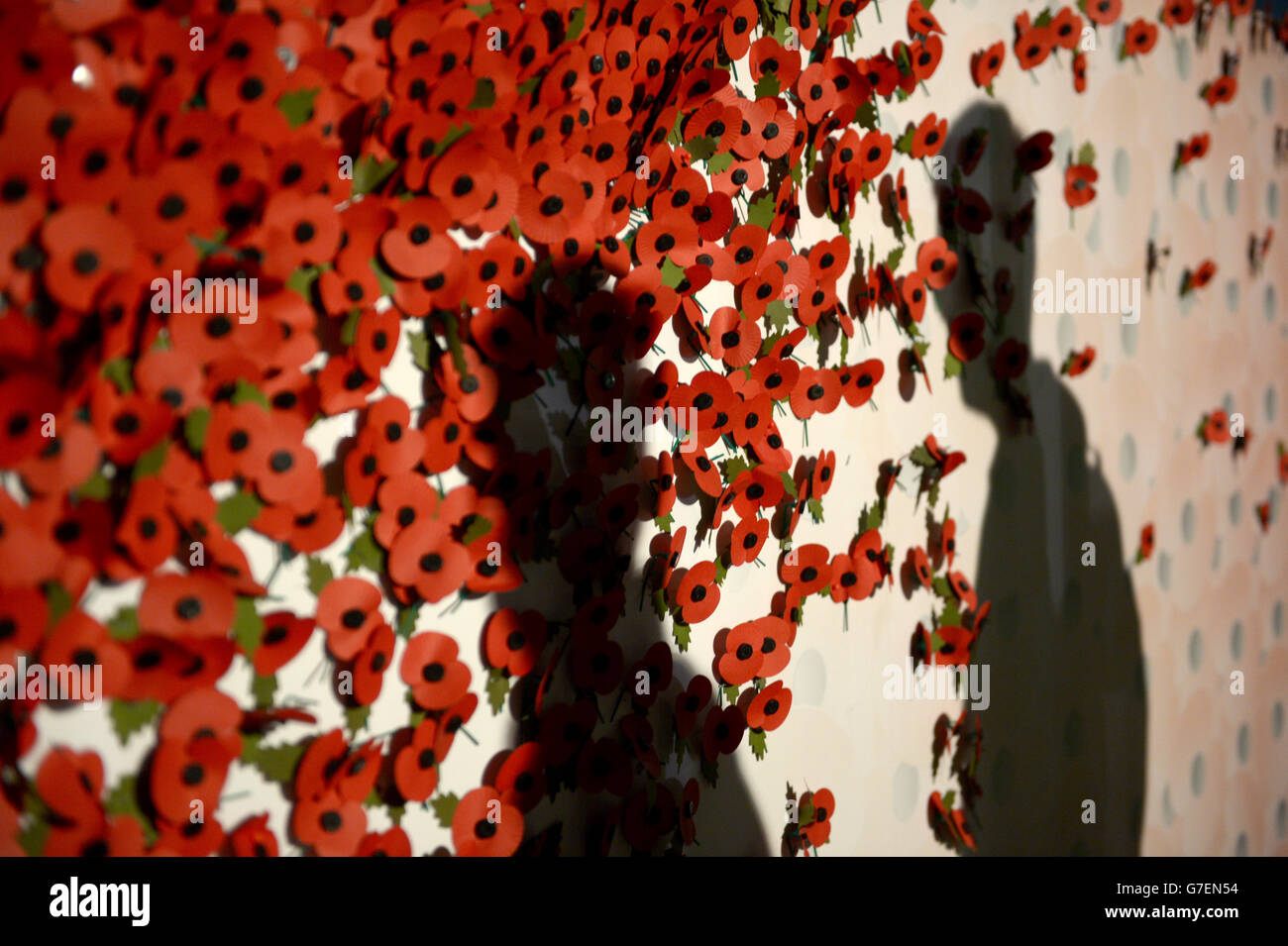 A poppy wall outside White Hart Lane in support of the Royal British ...