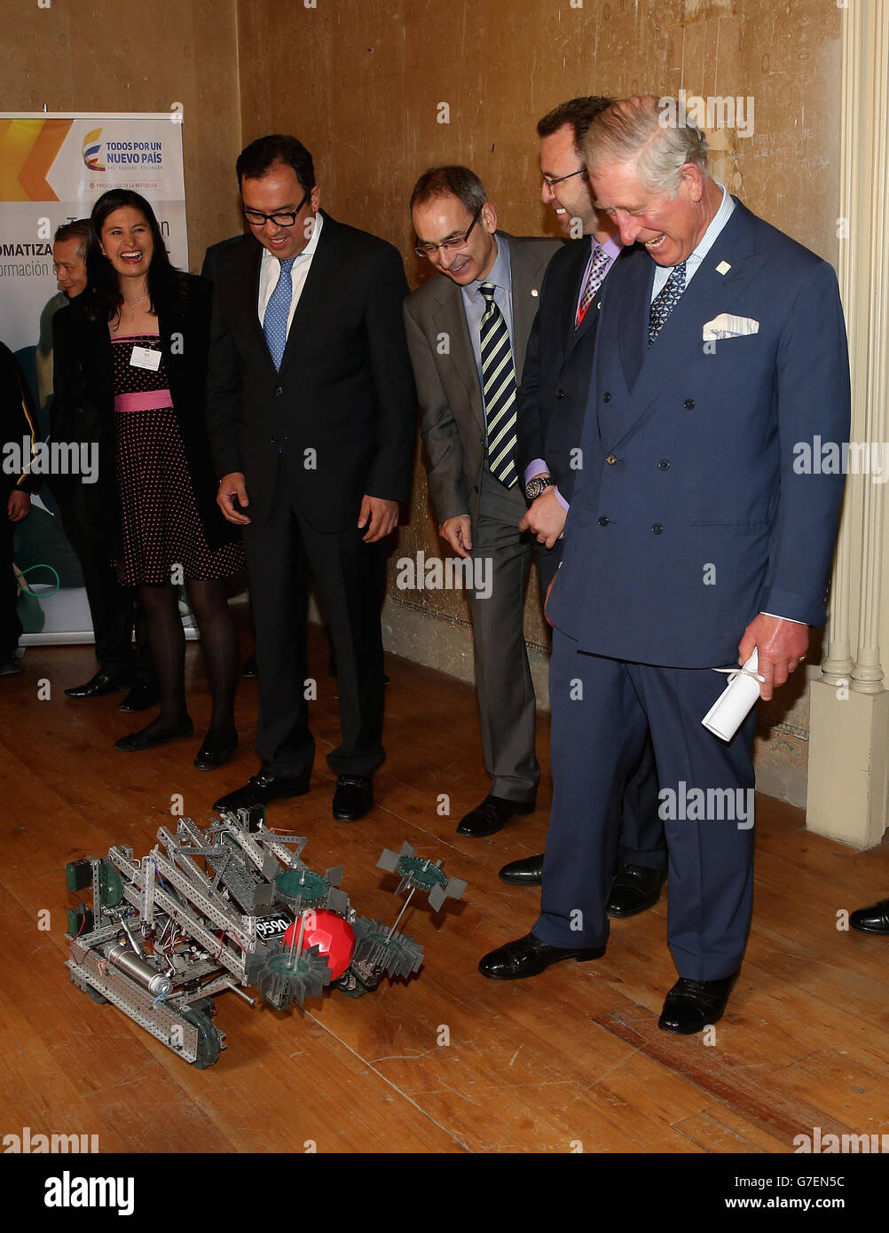 The Prince of Wales is shown Robots during a presentation by SENA at a ...