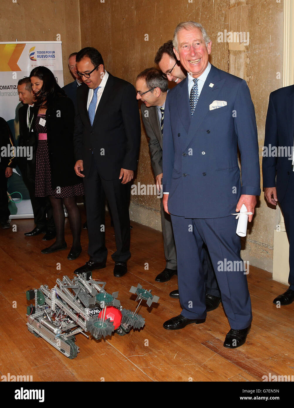 The Prince of Wales is shown Robots during a presentation by SENA at a ...