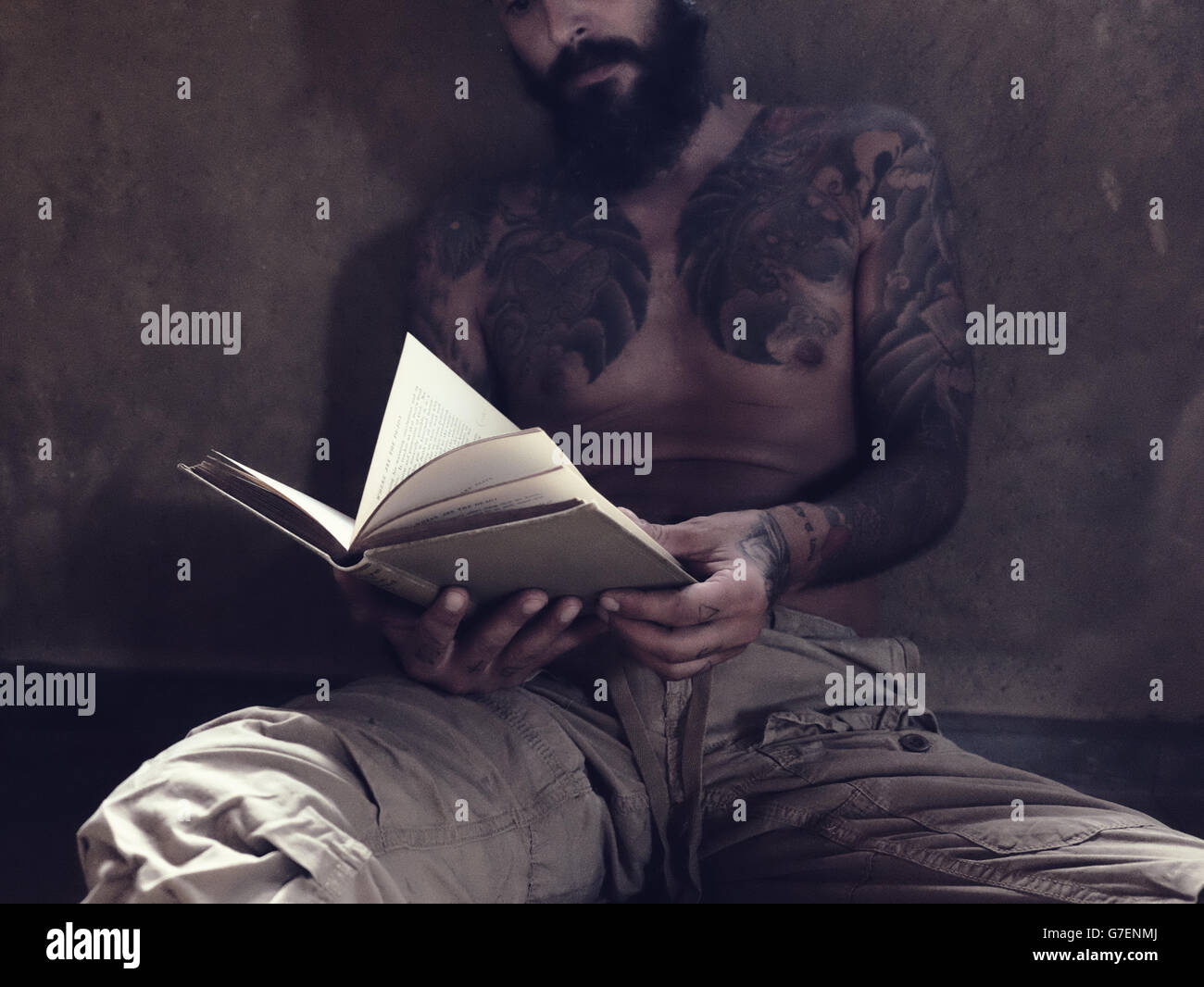 Portrait of a tattooed man hi-res stock photography and images - Alamy
