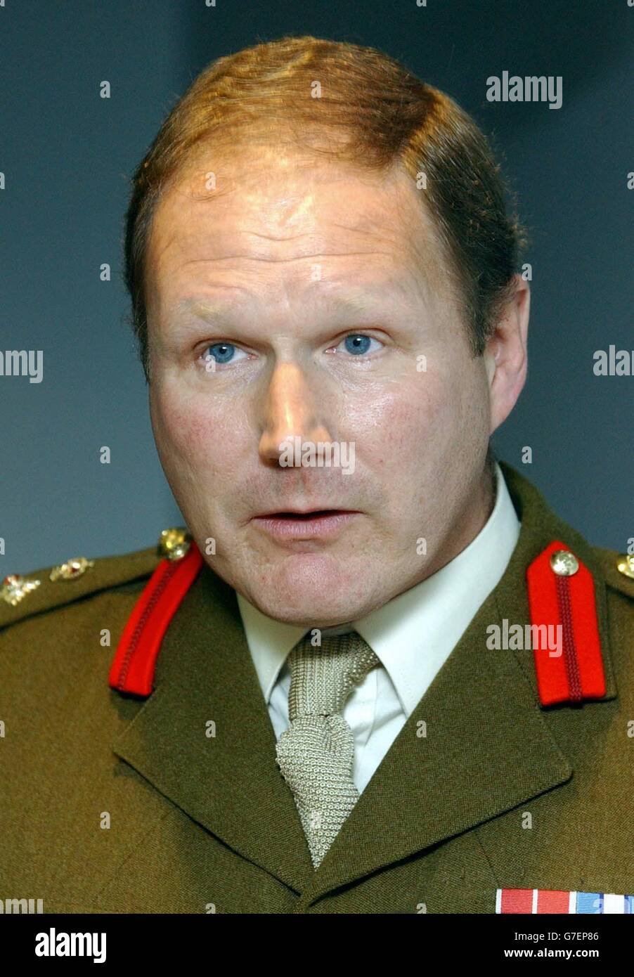 Colonel mike hixon to the media at press conference hi-res stock ...