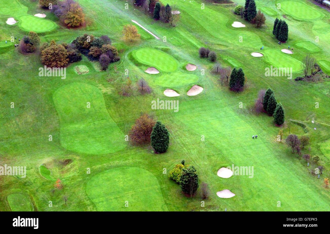 An aerial view of a golf course Stock Photo - Alamy