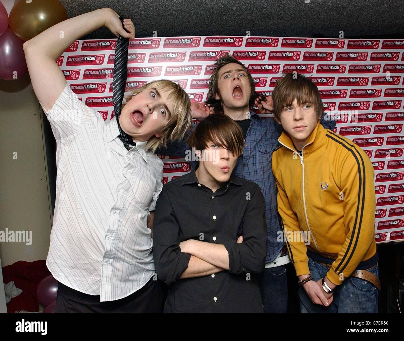 Pop group McFly backstage during the Smash Hits T4 Poll Winners party ...