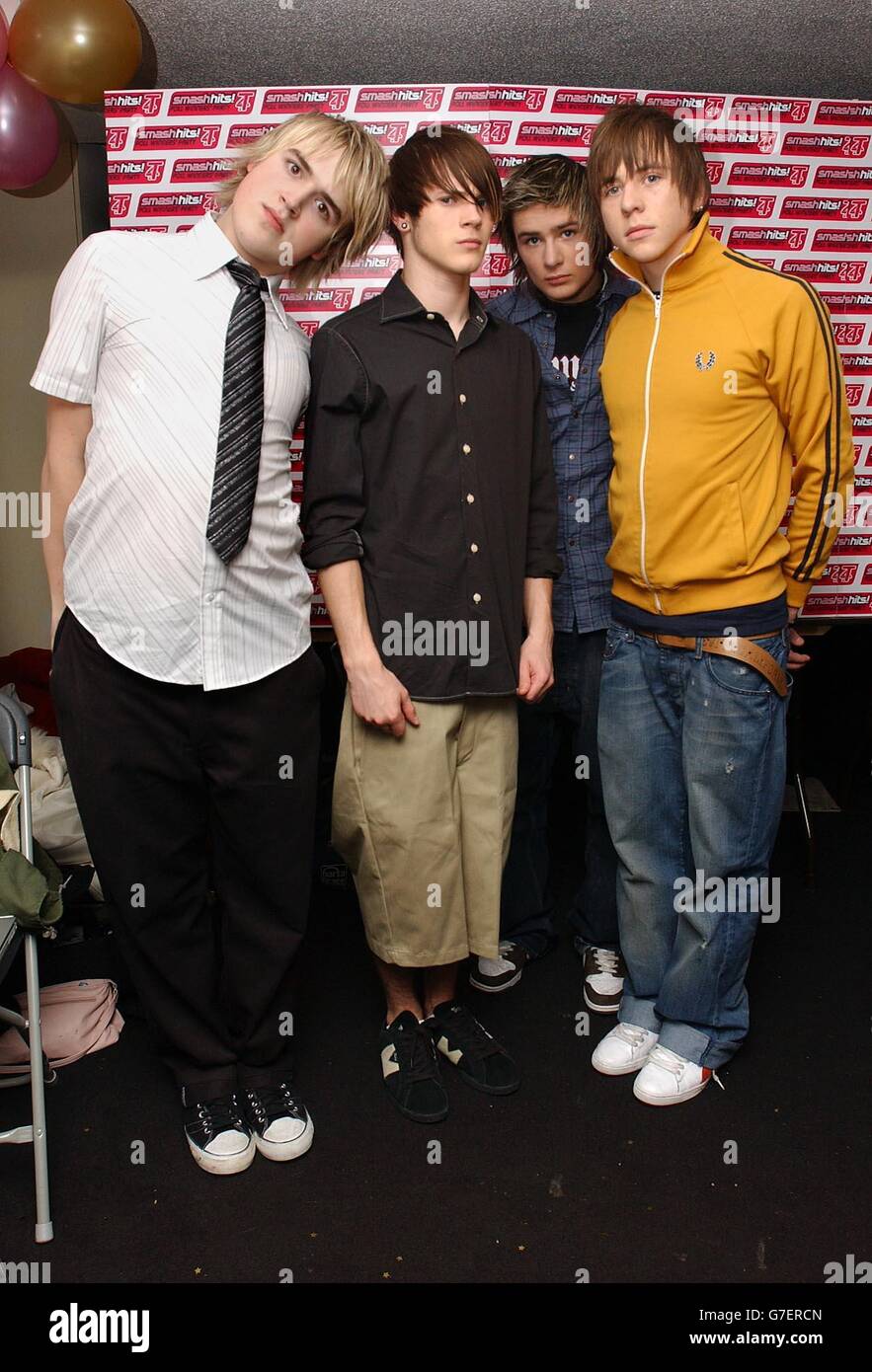 Pop group McFly backstage during the Smash Hits T4 Poll Winners party ...