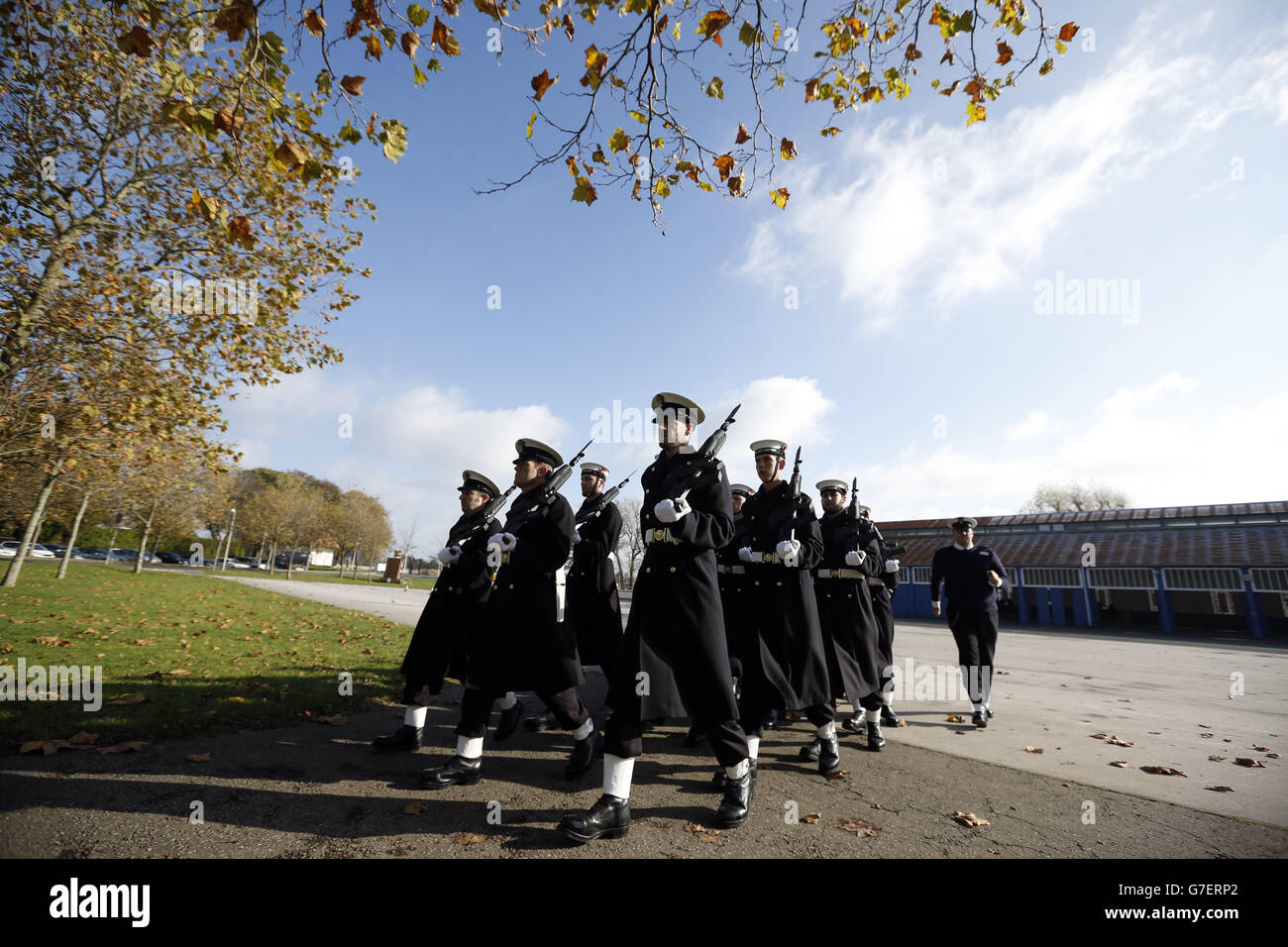 Remembrance Sunday rehearsal Stock Photo - Alamy