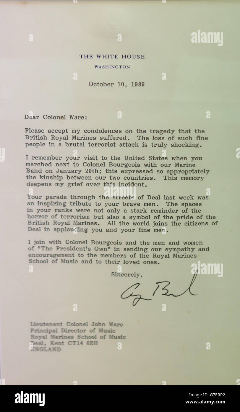 Barracks bomb letters go on display Stock Photo - Alamy