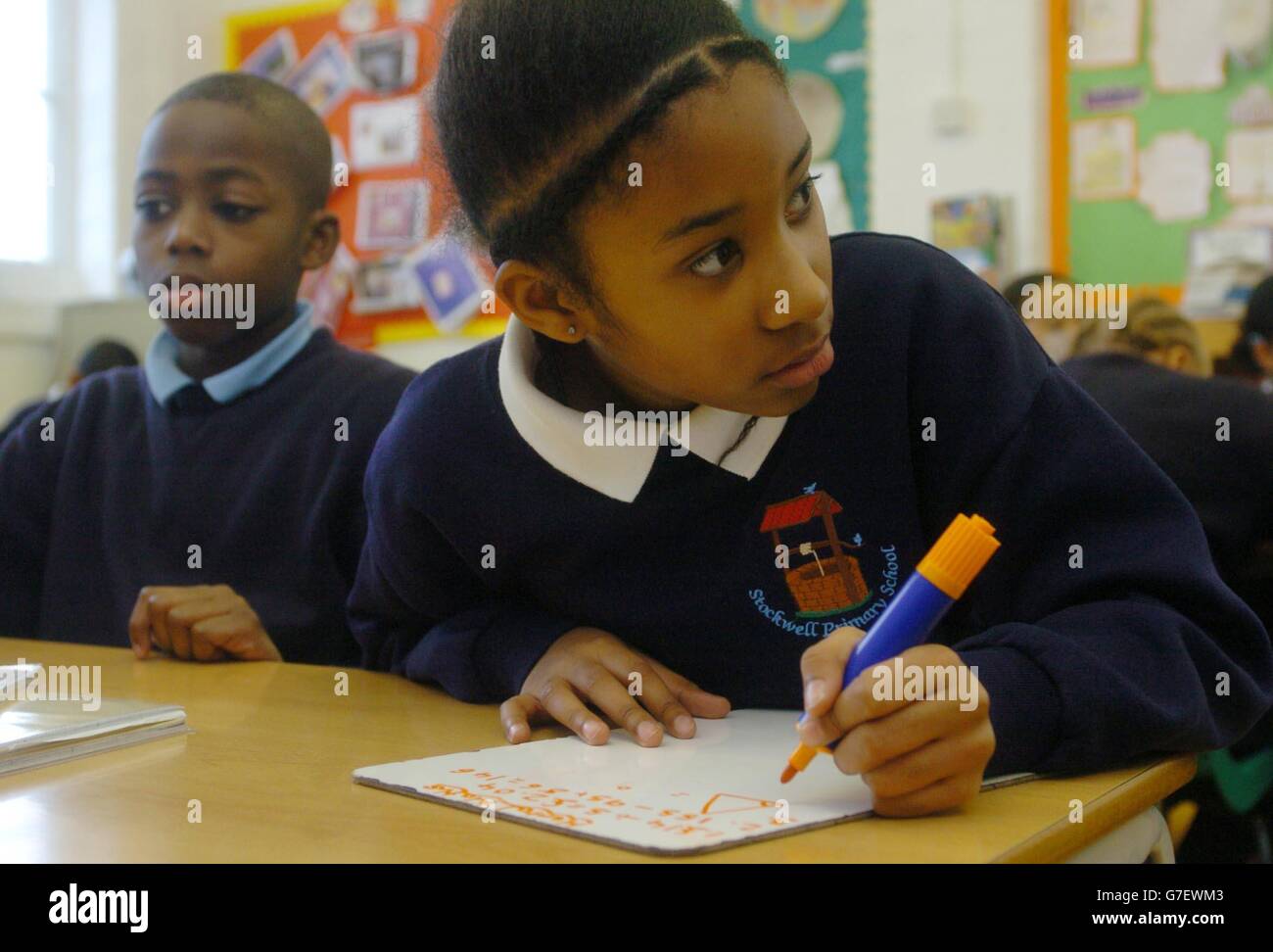 Year Six children (unidentified but permission to use) sit a ...