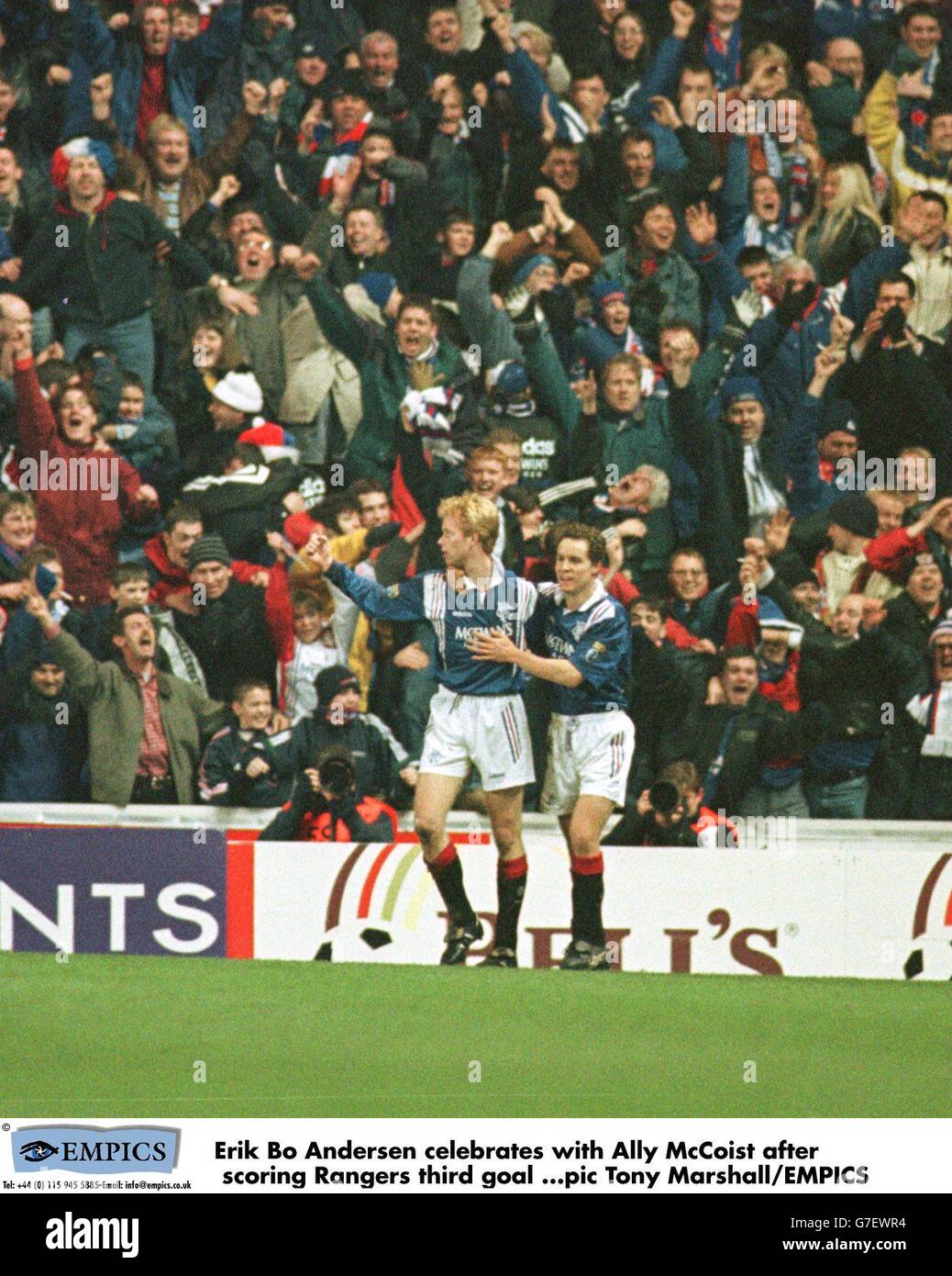 Scottish Premier League Soccer, Rangers v Celtic. Erik Bo Andersen ...