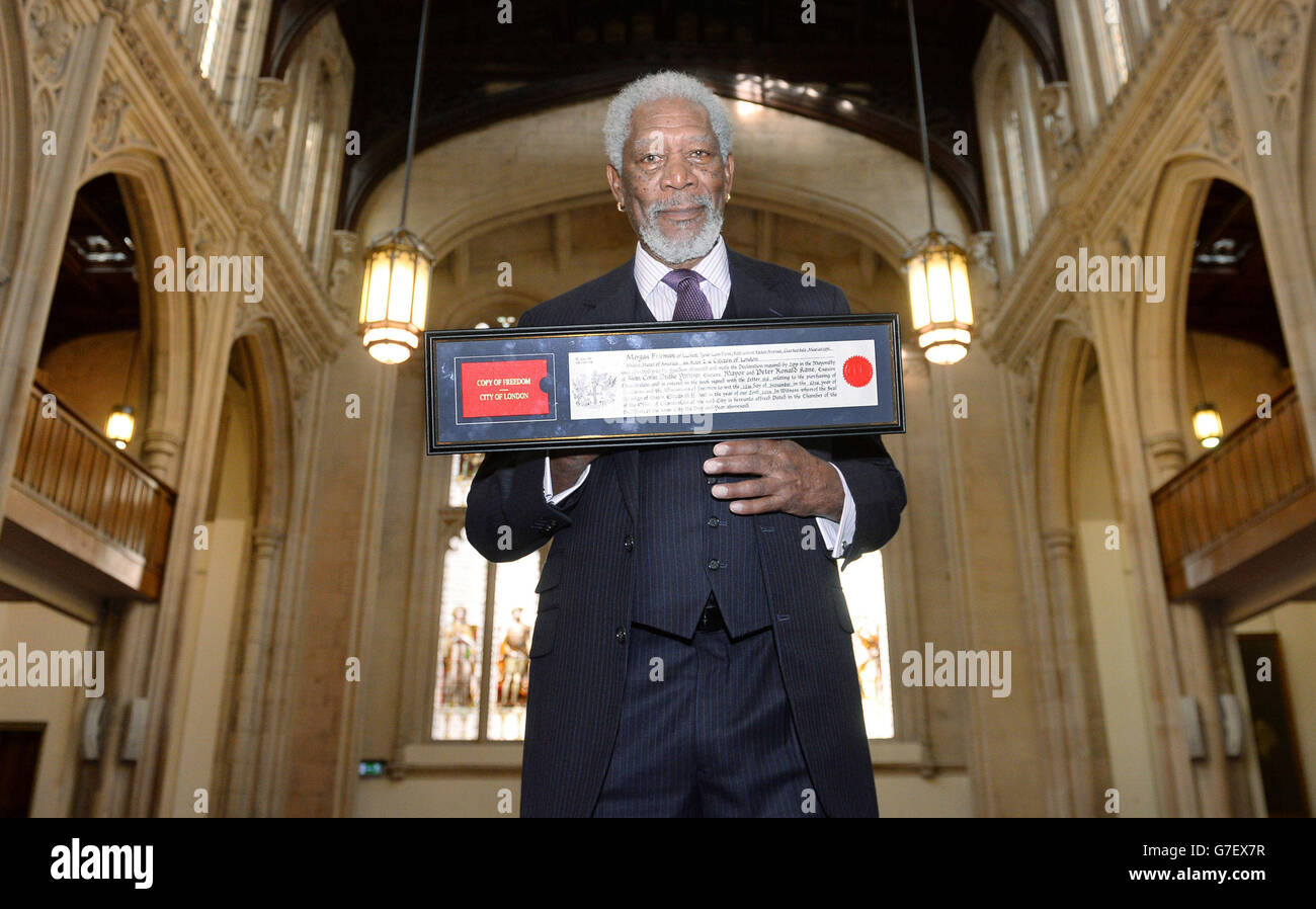 Actor Morgan Freeman after he receive the Freedom of the City of London ...