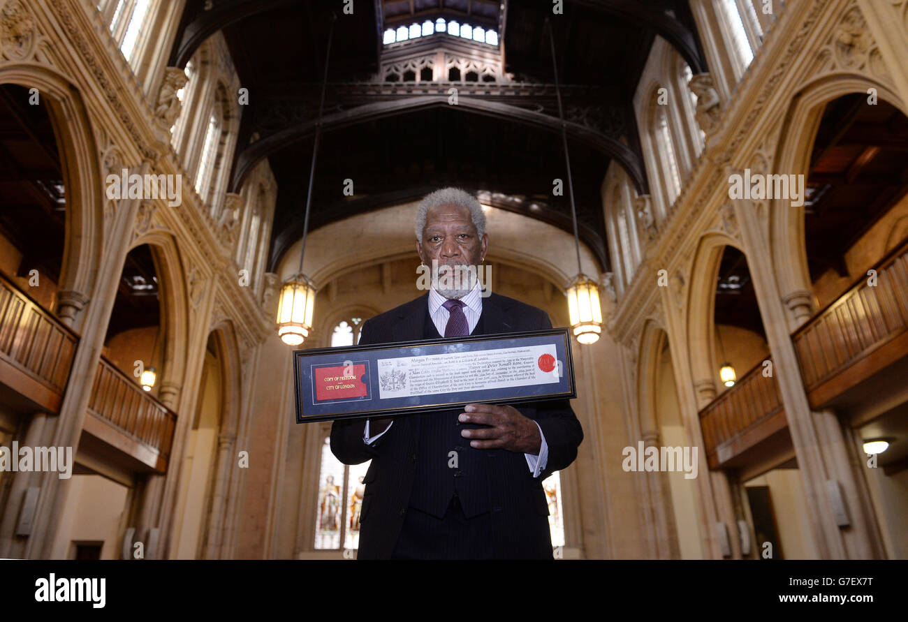 Actor freeman receive freedom city london ceremony guildhall in london ...