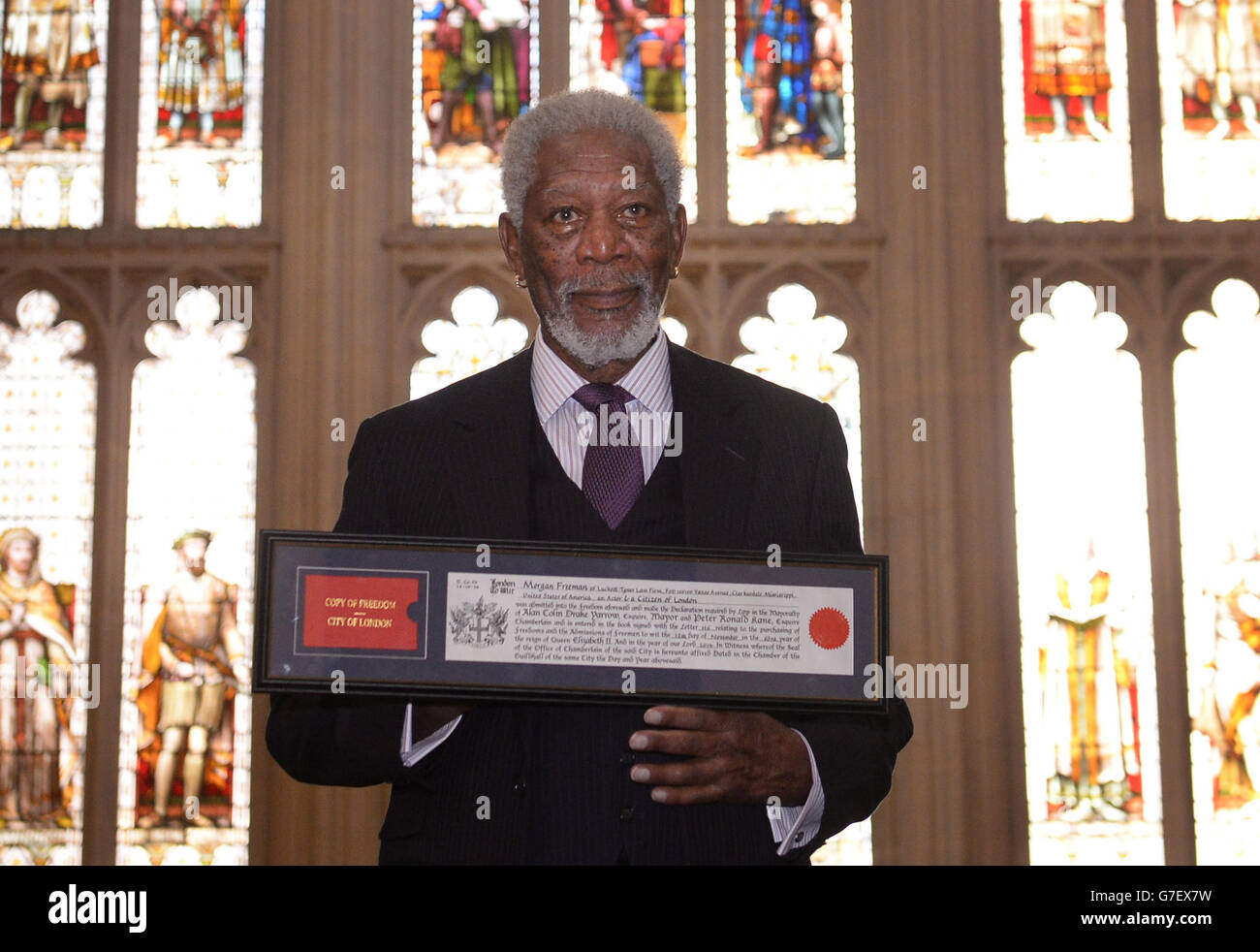 Actor freeman receive freedom city london ceremony guildhall in london ...