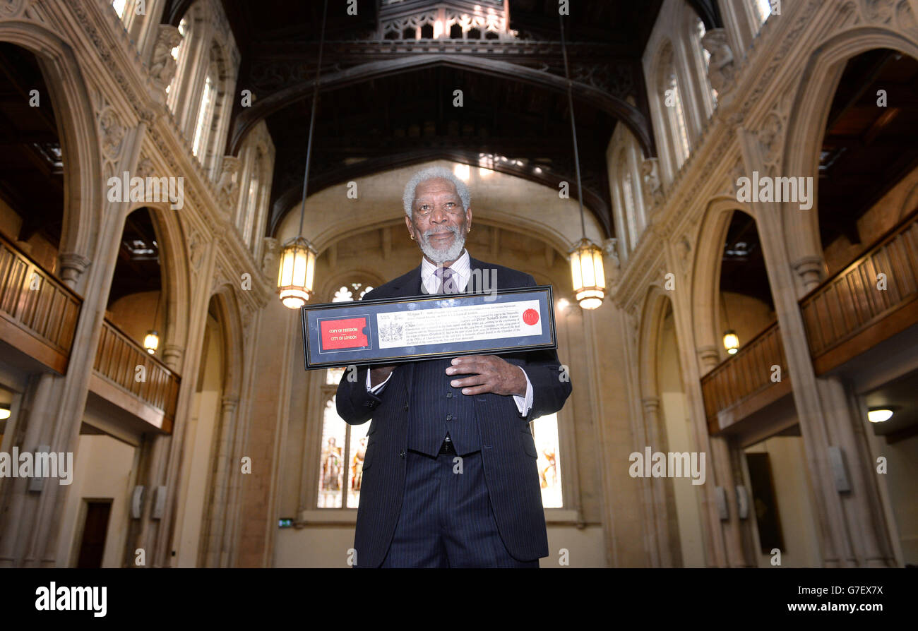Actor Morgan Freeman after he receive the Freedom of the City of London ...