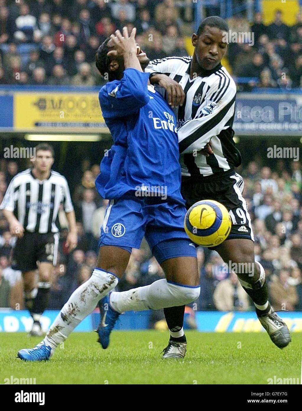 Chelsea's Didier Drogba in action against Newcastle United's Titus ...