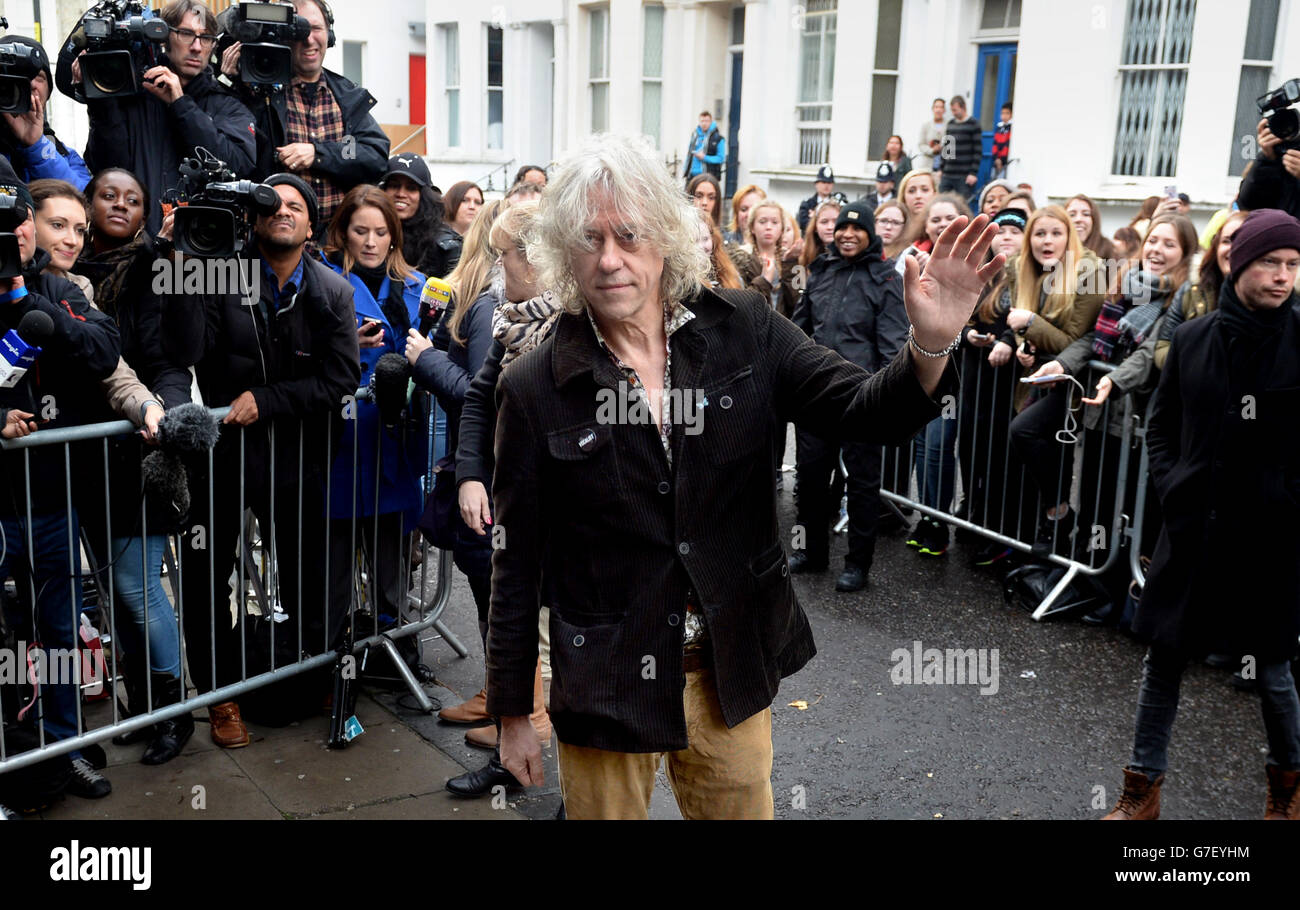 Band Aid 30 Recording - London. Bob Geldof arrives for the recording of ...