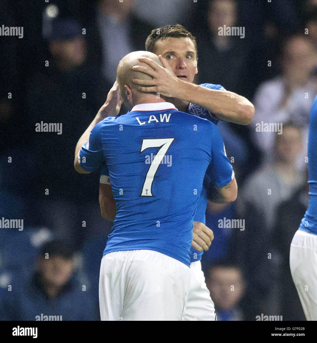 Rangers' Lee Mcculloch (rear) celebrates scoring his teams opening goal ...