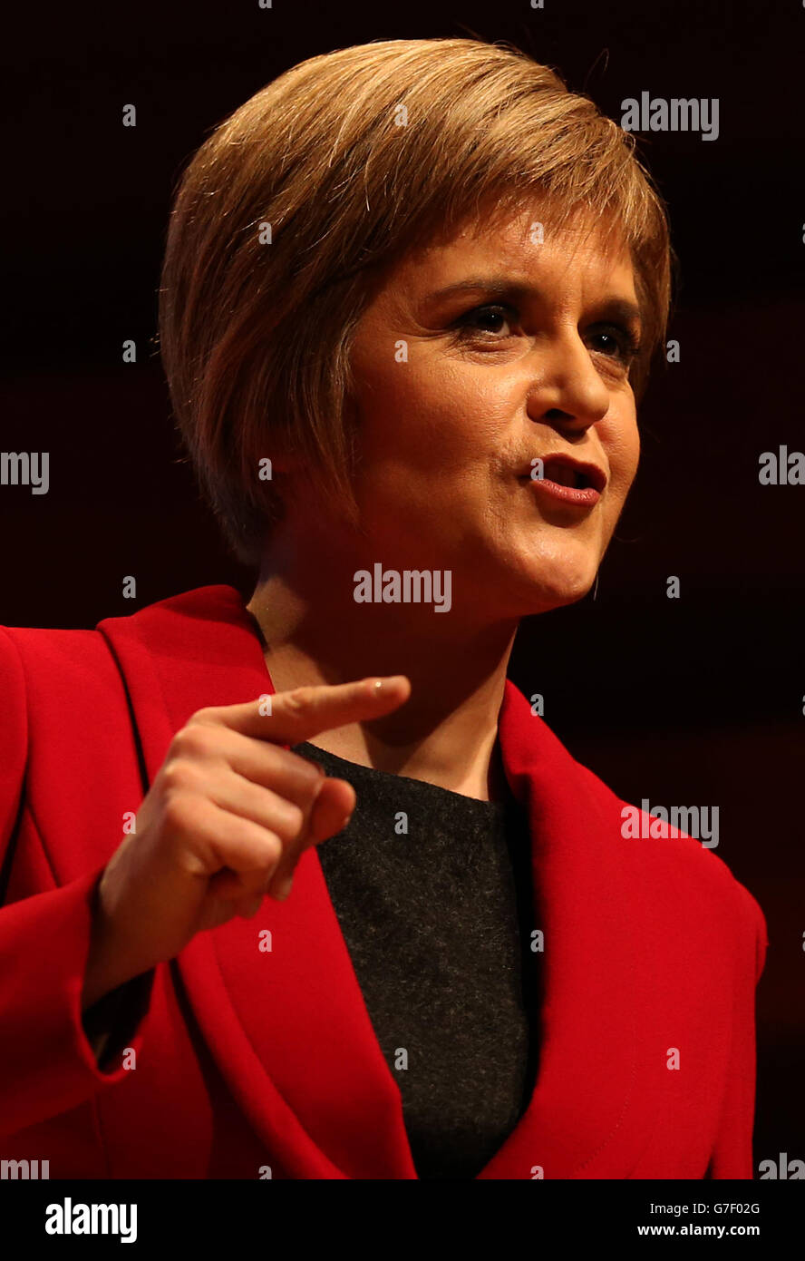 Newly appointed SNP leader Nicola Sturgeon during her speech at the ...