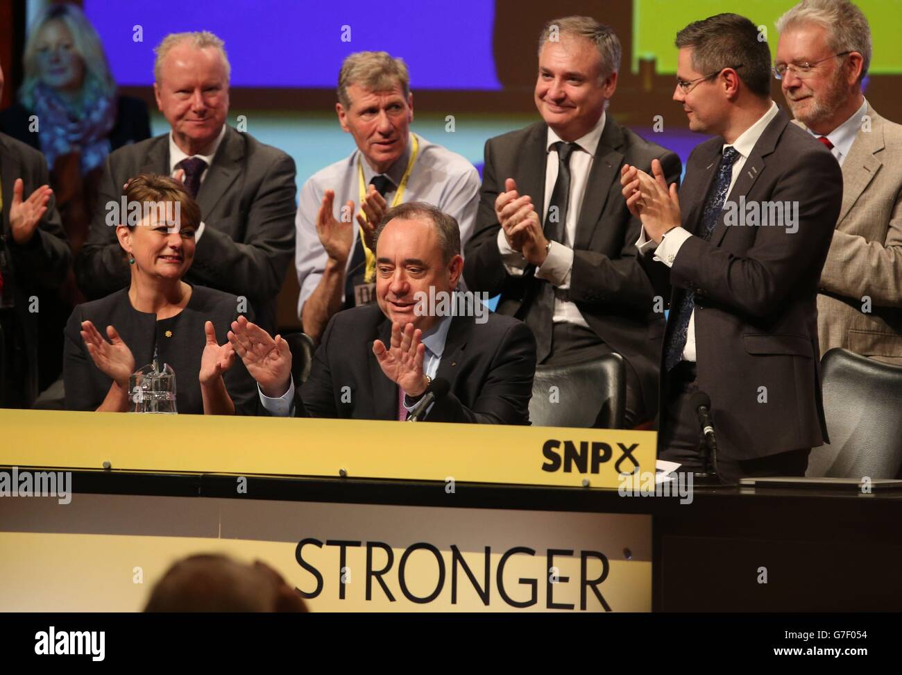 Former SNP leader Alex Salmond is given a standing ovation at the ...